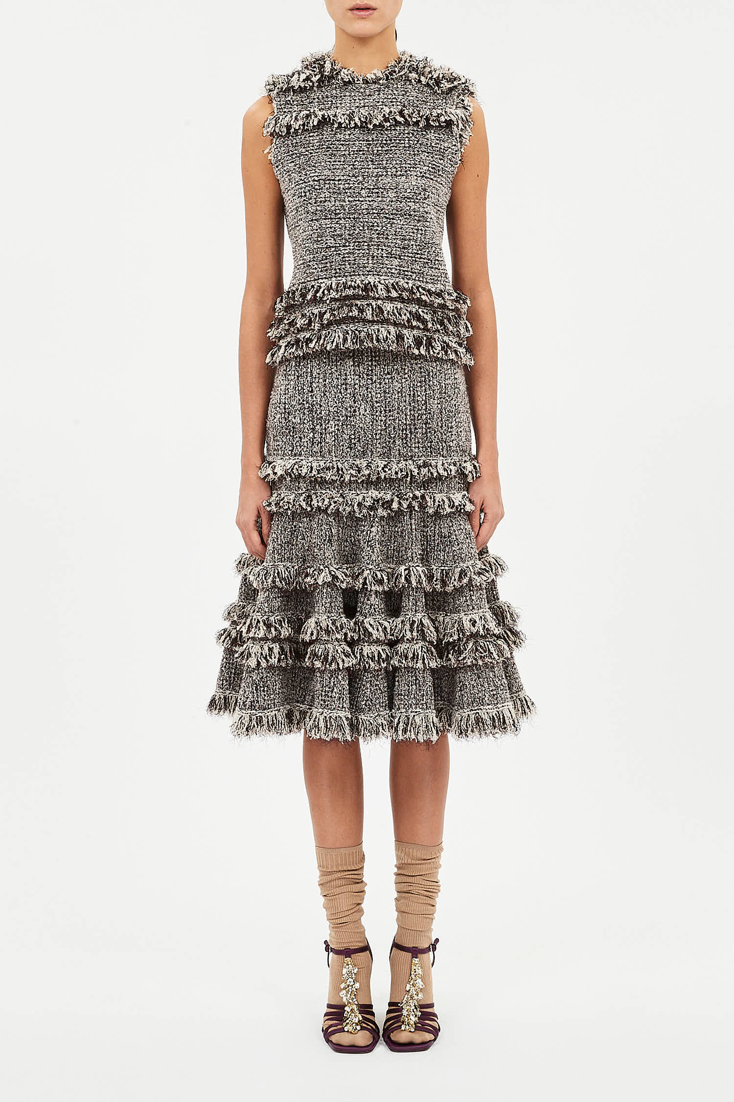 Kassi Knit Tweed Sleeveless Top